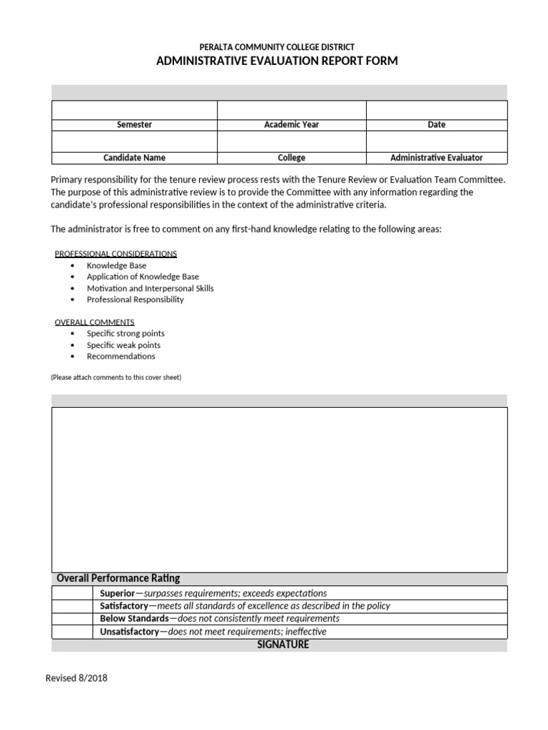 Administrative Evaluation | PDF