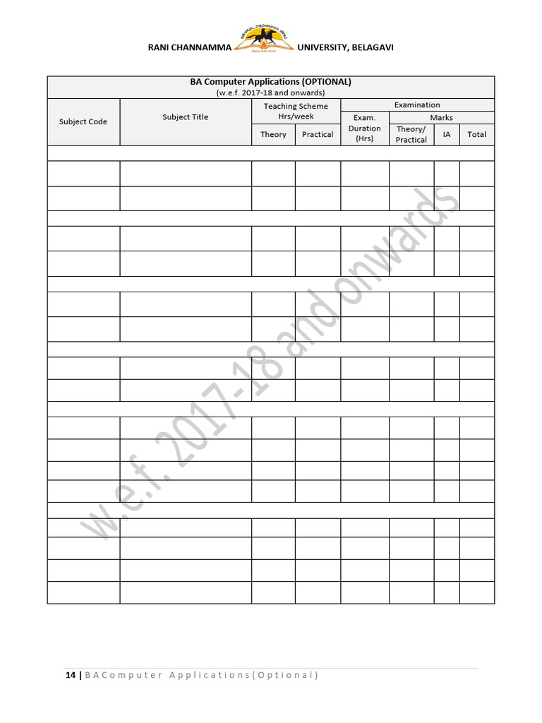 BA Computer Application (Optional) V & VI Semester 2019-20 Onwards ...