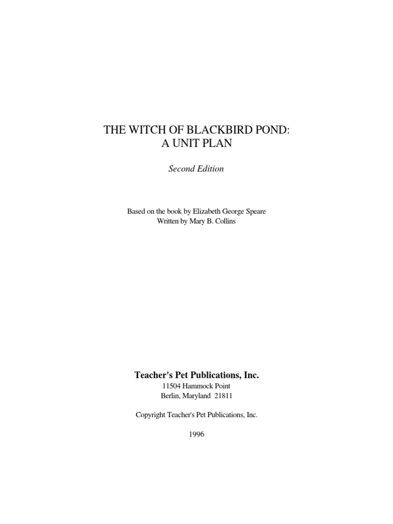 Witch of Blackbird Pond | PDF