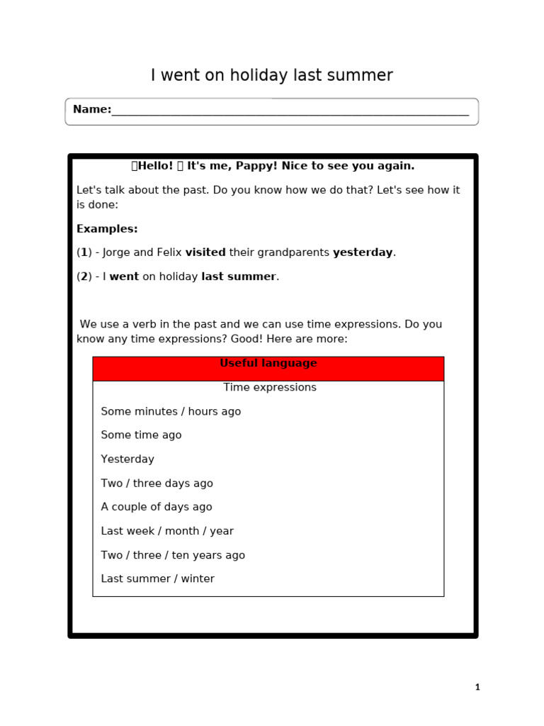 Talking About Past Events Handout6 | PDF | Question | Linguistic Typology