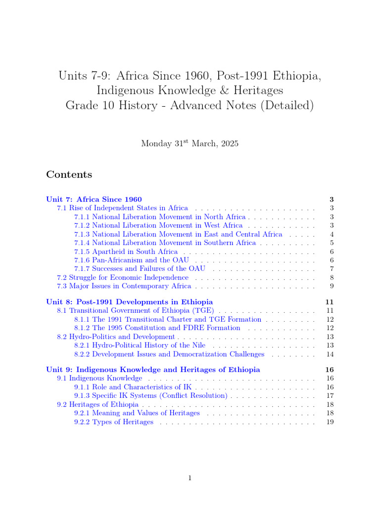 Africa's Independence and Heritage Insights | PDF | Pan Africanism | Nile
