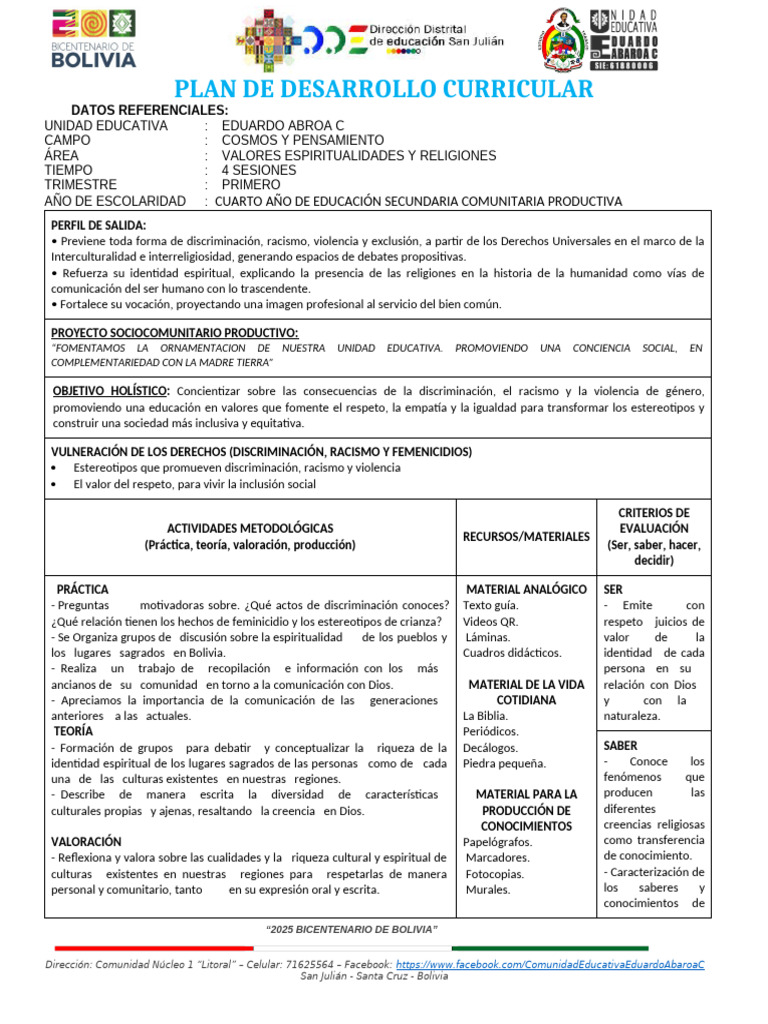 PDC Valores 4to Sec. | PDF | Racismo | Discriminación y relaciones raciales