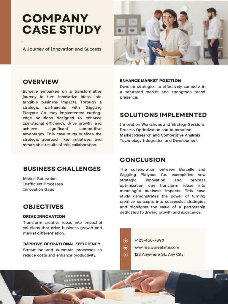 Brown Minimalist Company Case Study A4 | PDF