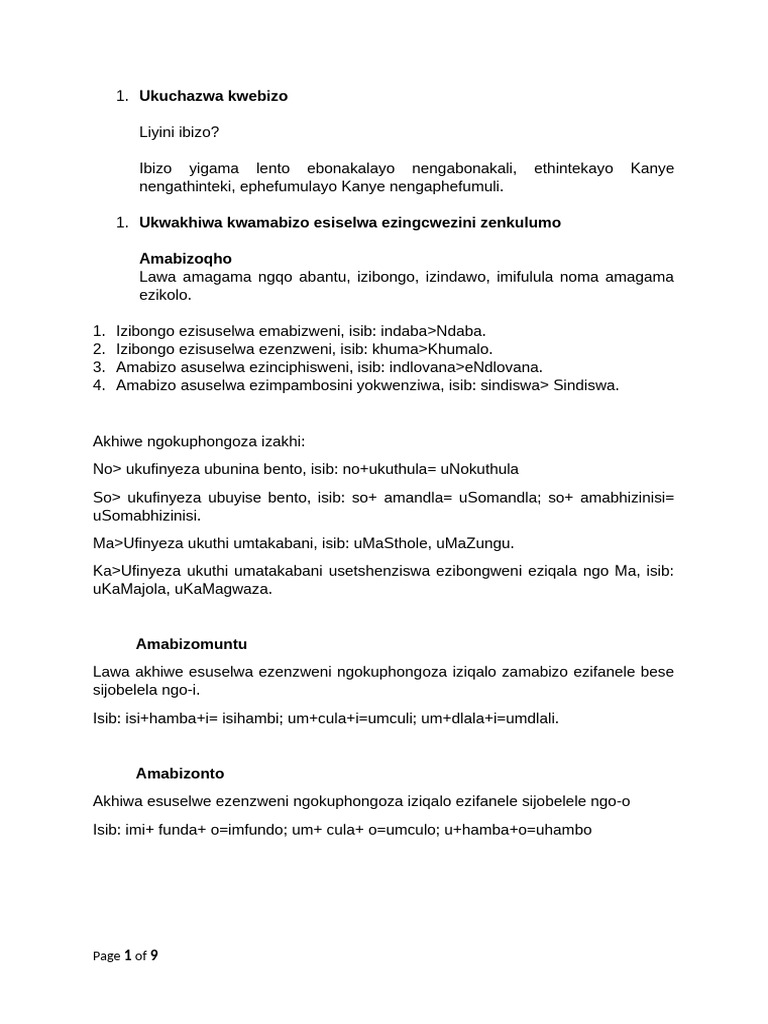 Amabizo Level 2 | PDF