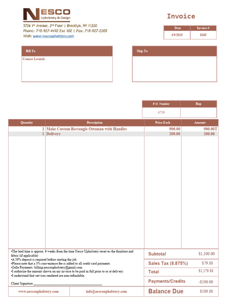Invoice 8265 | PDF