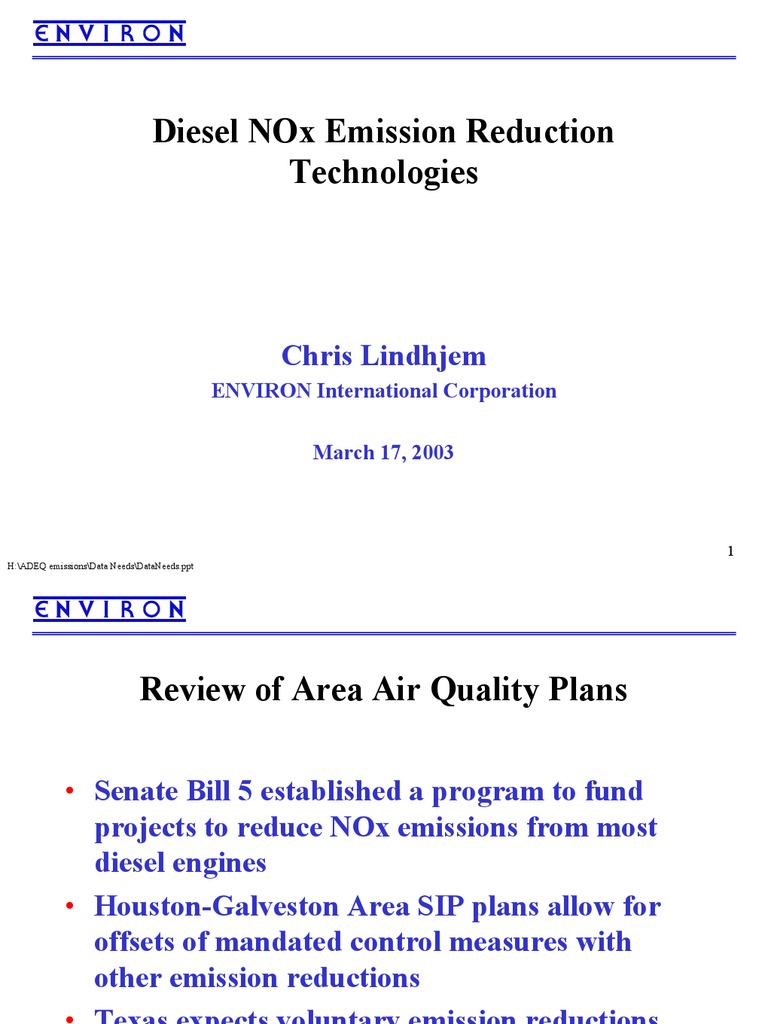 Diesel Nox Reduction Technologies | PDF | Air Pollution | N Ox