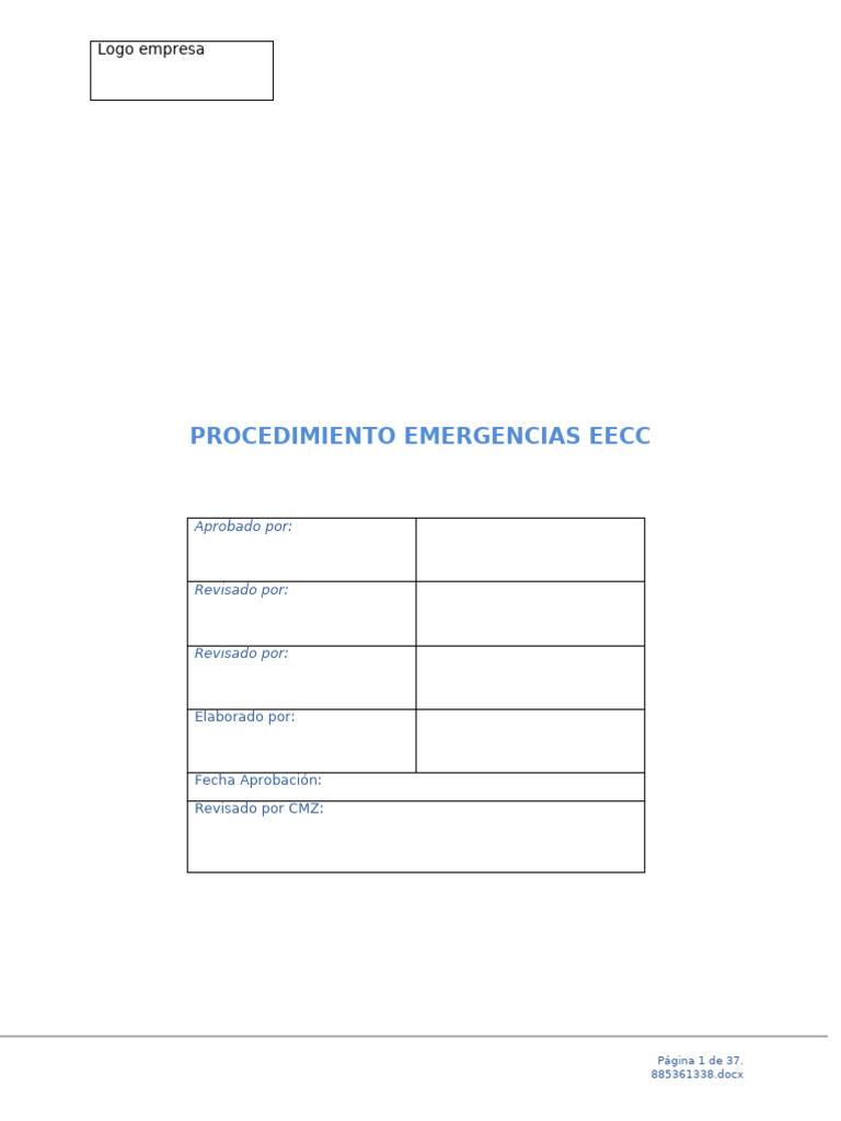 Procedimiento Emergencias EECC | PDF | Temblores | Tormentas