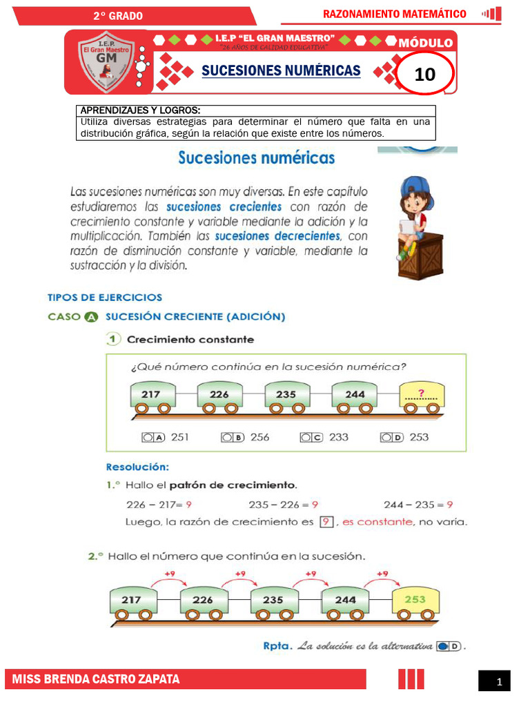 Módulo 10 Sucesiones Númericas | PDF