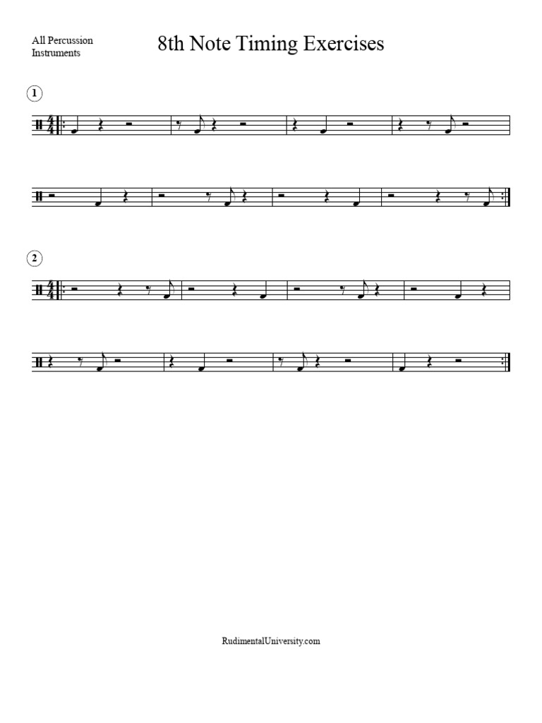 All Percussion 0001 8th Note Timing | PDF