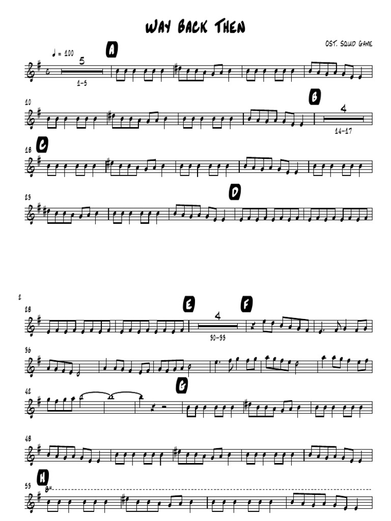 Way Back Then - OST Squid Game - Partitura Completa | PDF