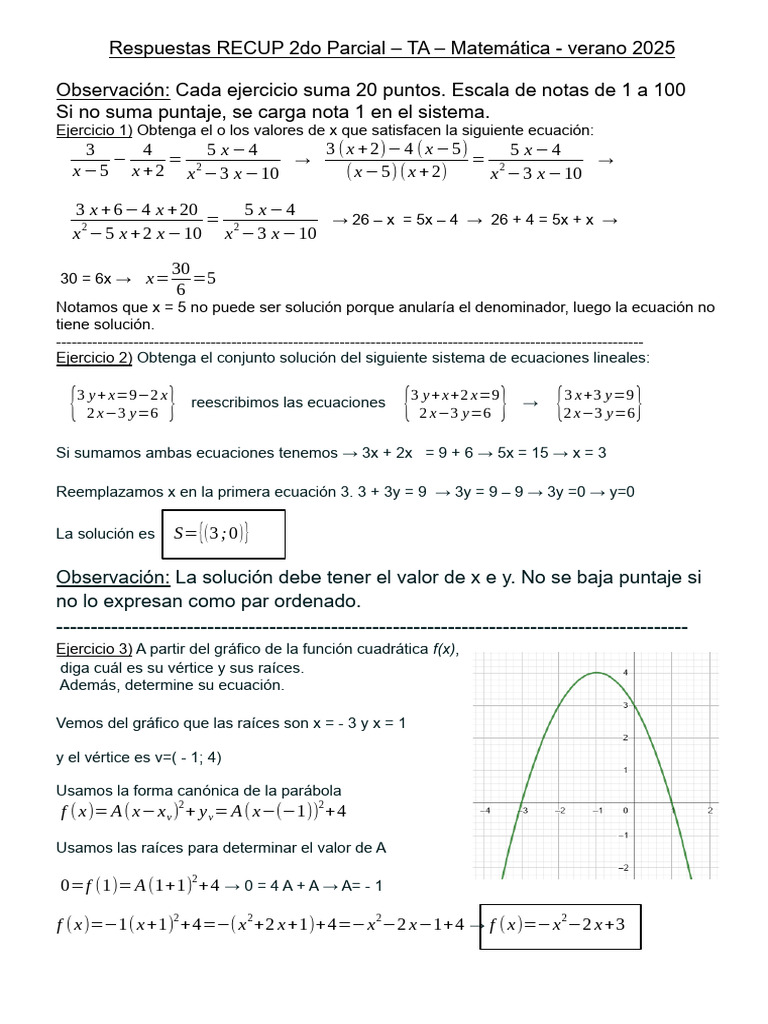 Recup2P Mate Ver2025 TA Respuestas | PDF | Raíz cuadrada | Triángulo