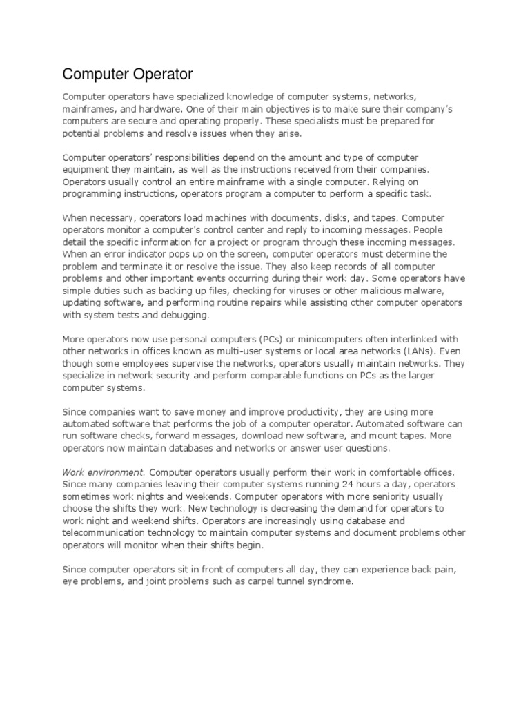 Carreer in Computer Field | PDF | Programmer | Competence (Human Resources)