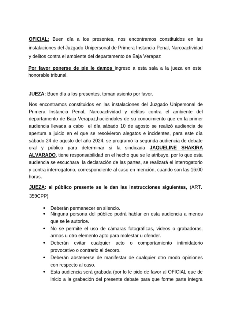 Declaracion de Parte, Interrogatorio y Contrainterrogatorio | PDF ...