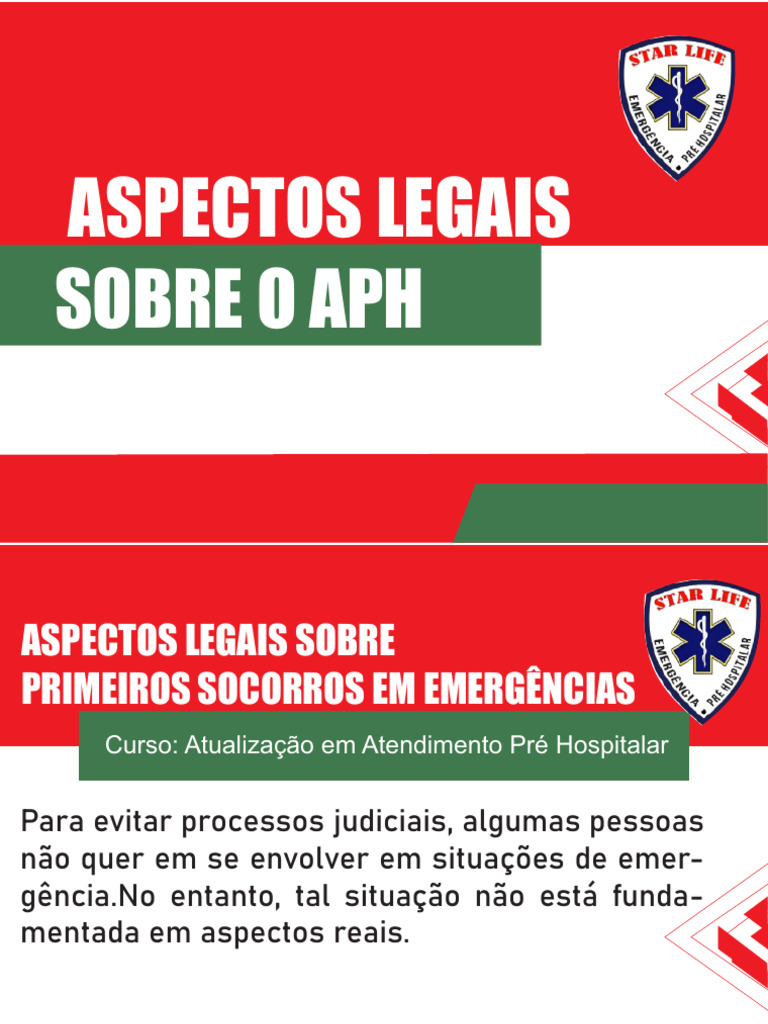 Aspectos Legais Sobre o Aph | PDF | Primeiros socorros | Paramédico