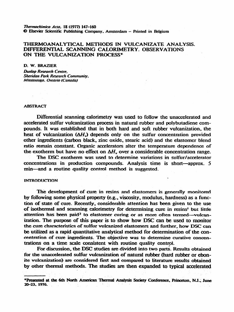 DSC Analysis of Rubber Vulcanization | PDF | Differential Scanning ...