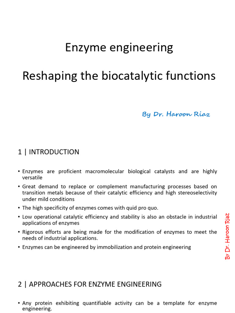 Enzyme Engineering Techniques Explained | PDF | Proteins | Conserved ...