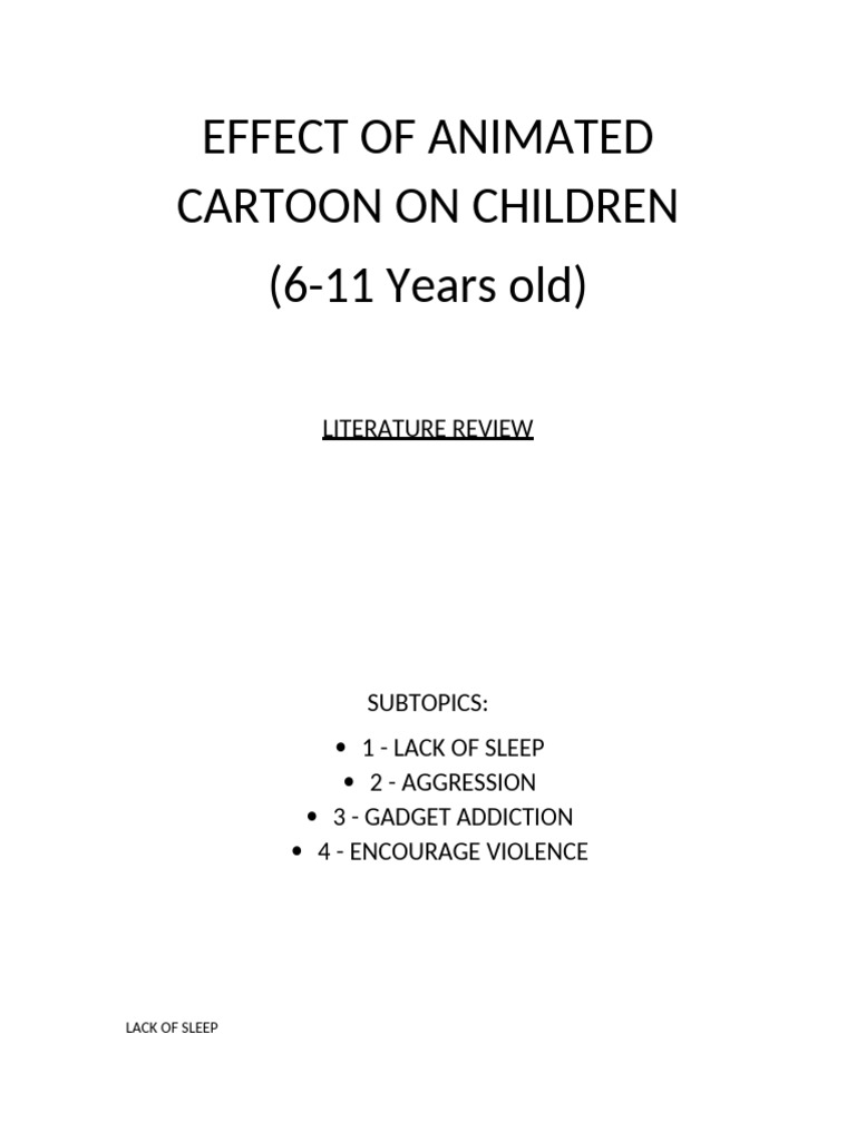 Effect of A Animated Cartoon | PDF | Behavioural Sciences | Psychology