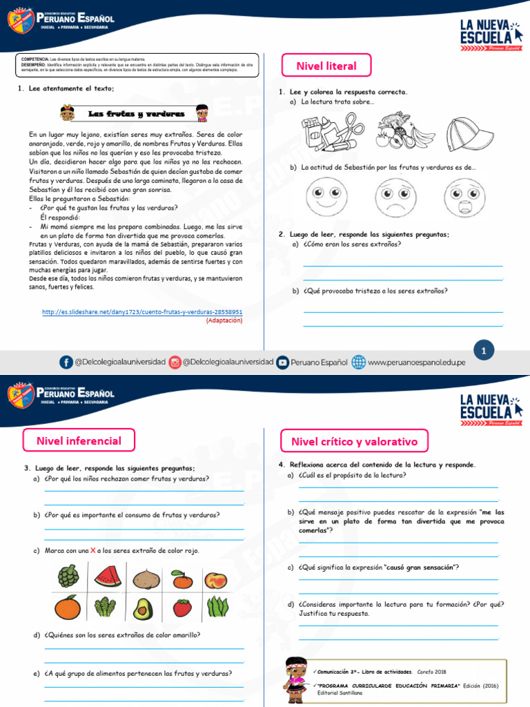 Frutas y Verduras: Un Cuento para Niños | PDF | Fruta