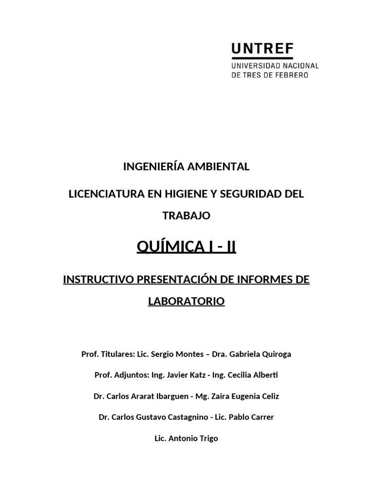 Instructivo TP Laboratorio Q1 y Q2 2025 | PDF | Laboratorios