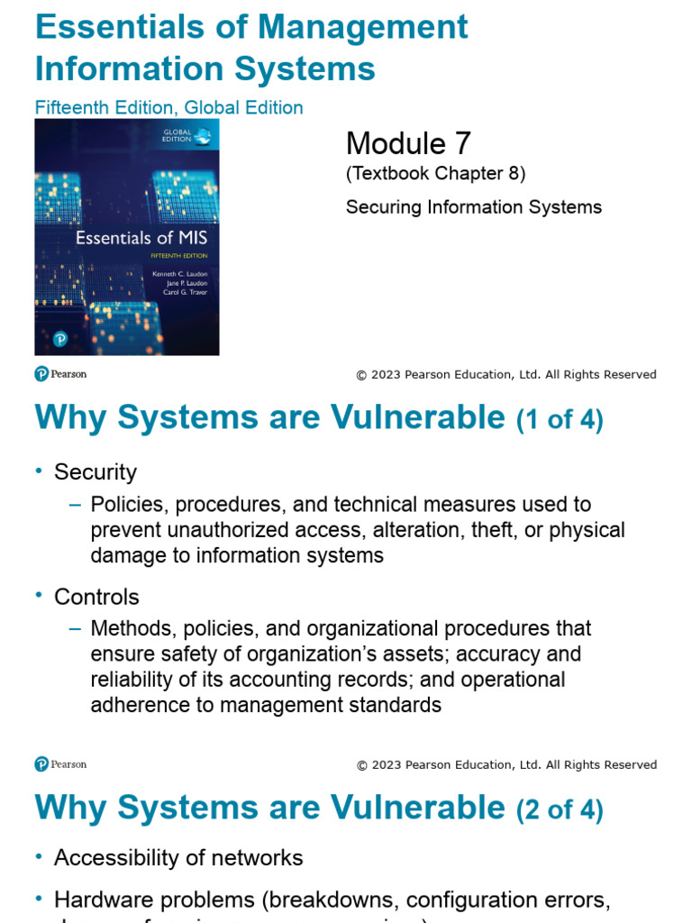 Module 7-Securing Information Systems (Revised C8) - Tagged | PDF | Security | Computer Security
