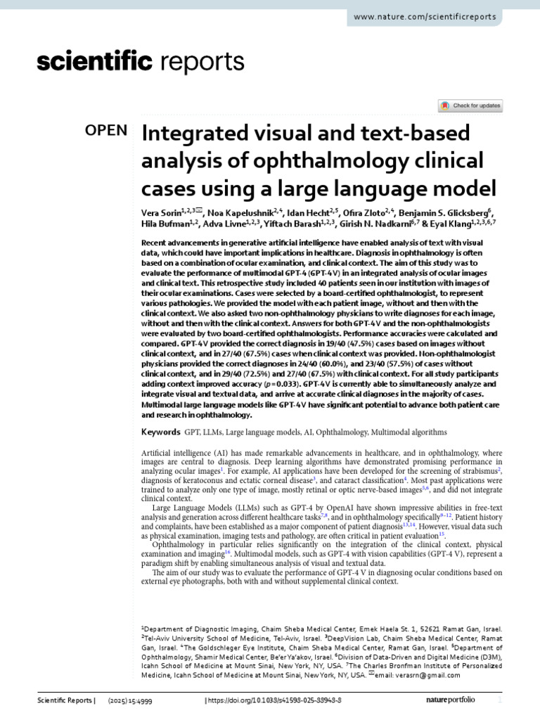 Integrated Visual and Text-Based Analysis of Ophthalmology Clinical ...
