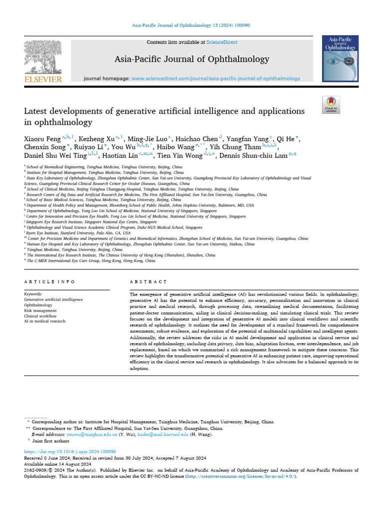 Latest Developments of Generative Artificial Intelligence and ...