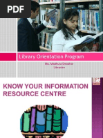 Library Orientation Program Overview | PDF