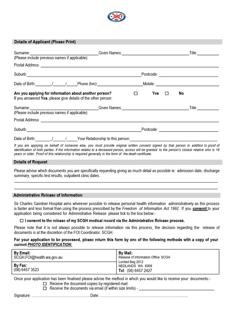 Freedom of Information Request Form | PDF | Fee