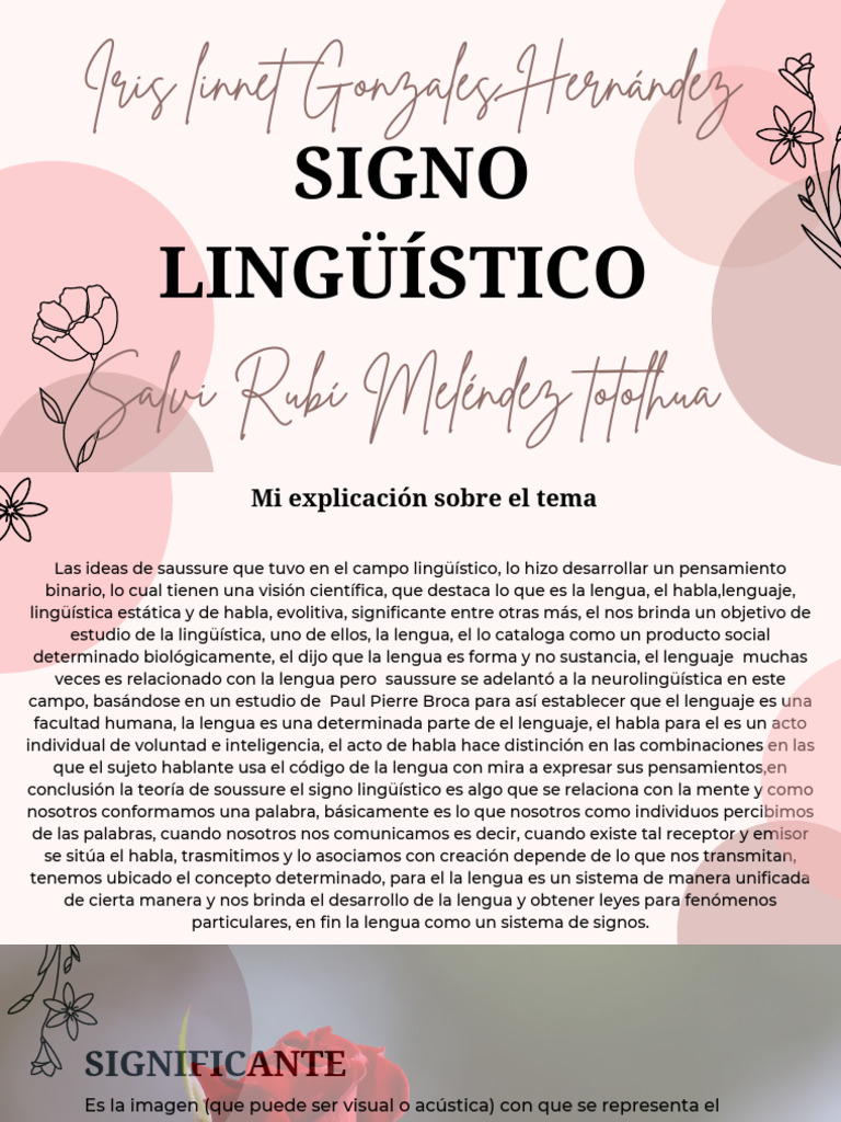 Teoría Del Signo Lingüístico | PDF