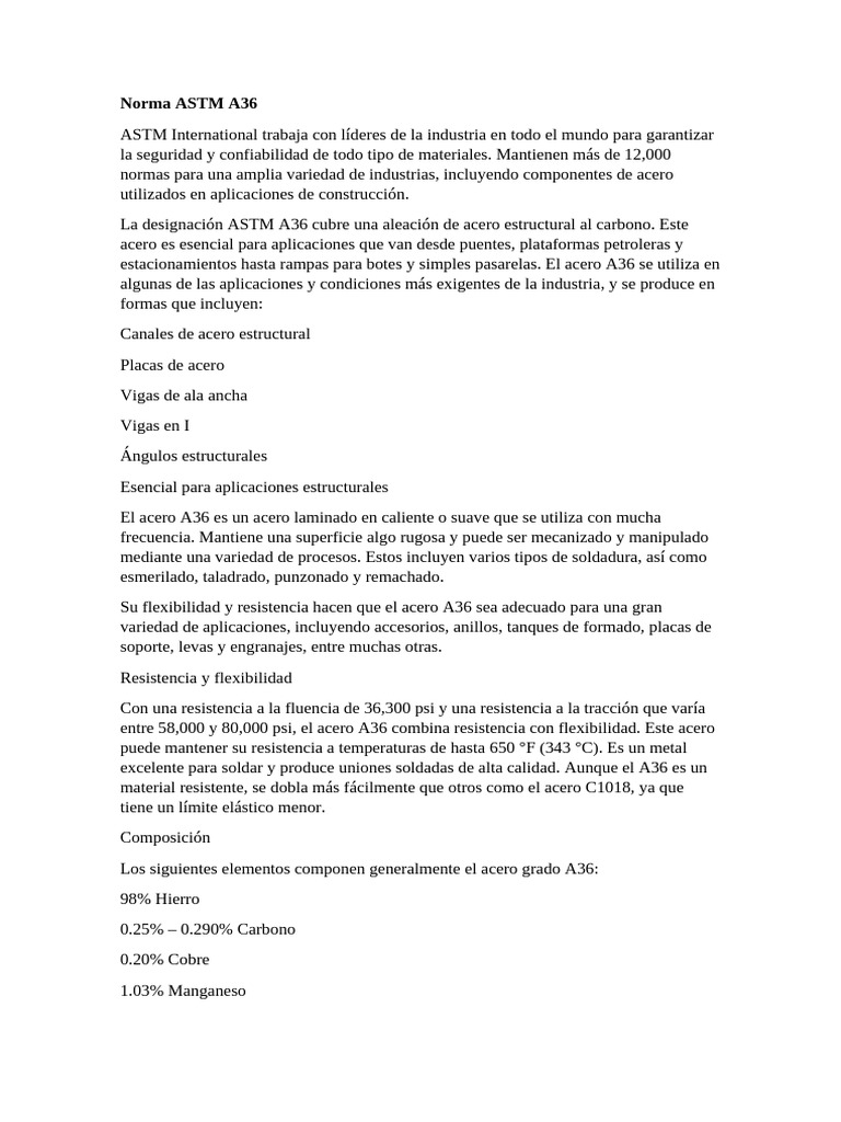 Norma ASTM | PDF | Acero | Acero estructural