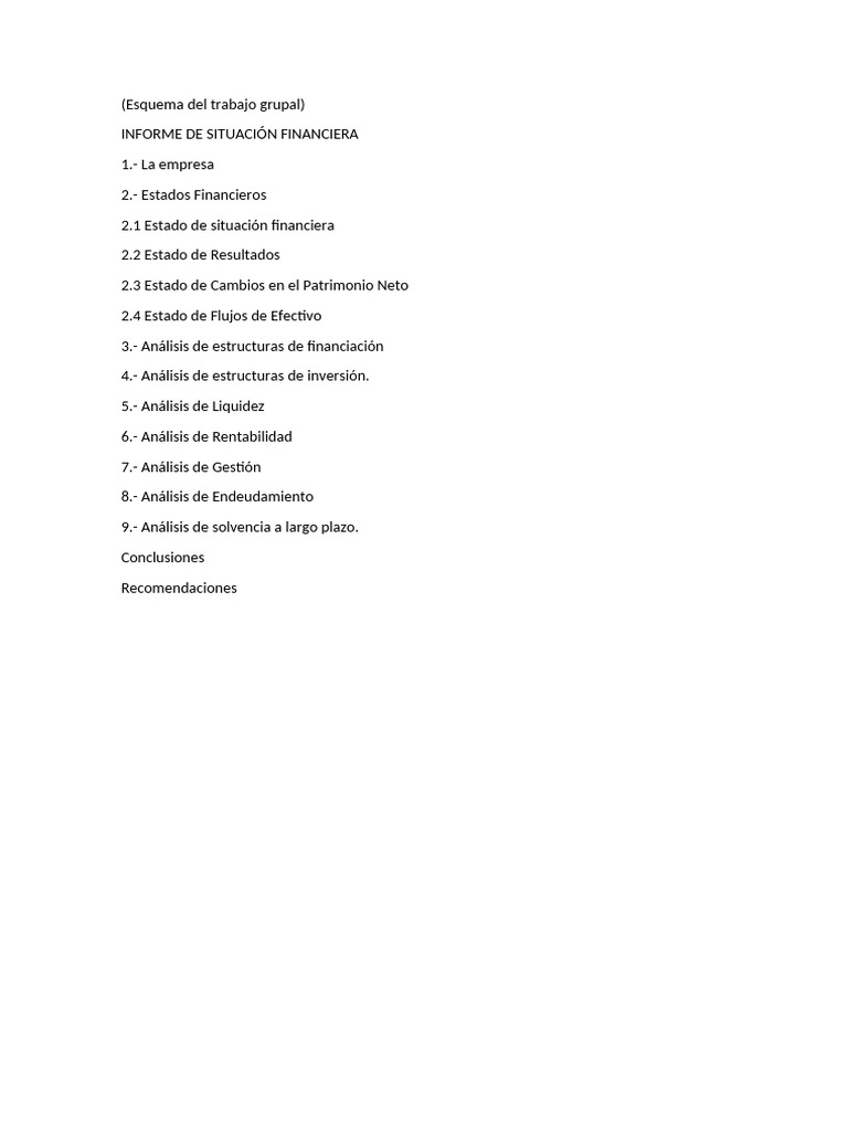 Esquema Del Trabajo Grupal | PDF