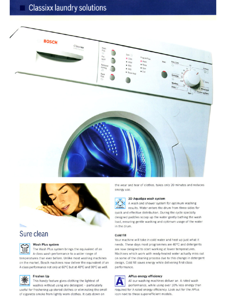 Bosch Classixx Functions Washing Machine | PDF