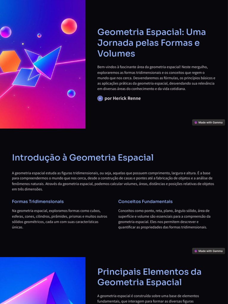 Geometria Espacial Uma Jornada Pelas Formas e Volumes | PDF | Geometria ...
