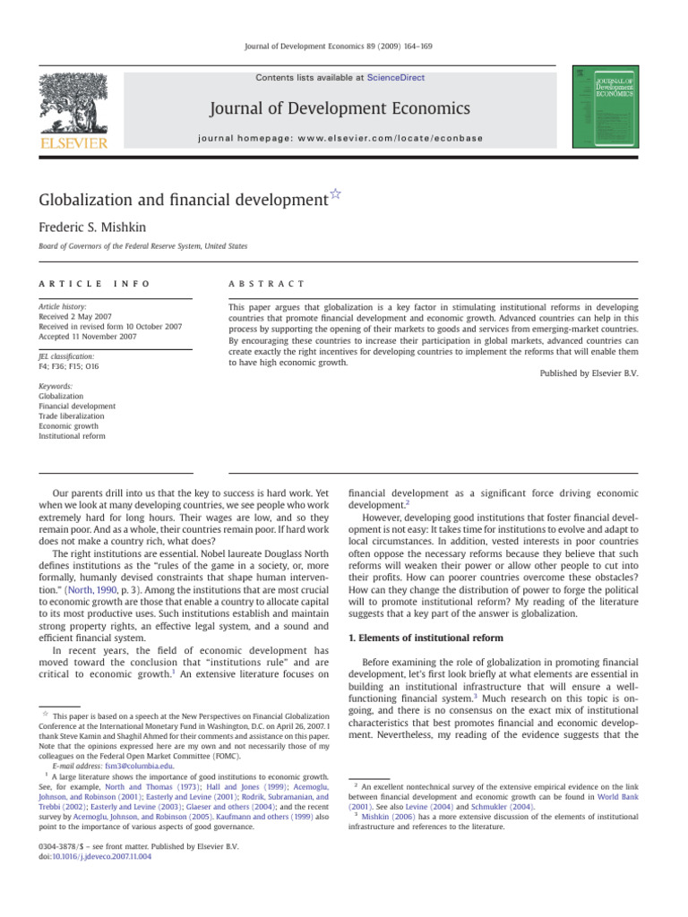 Globalization and Financial Development | PDF | Exports | Loans
