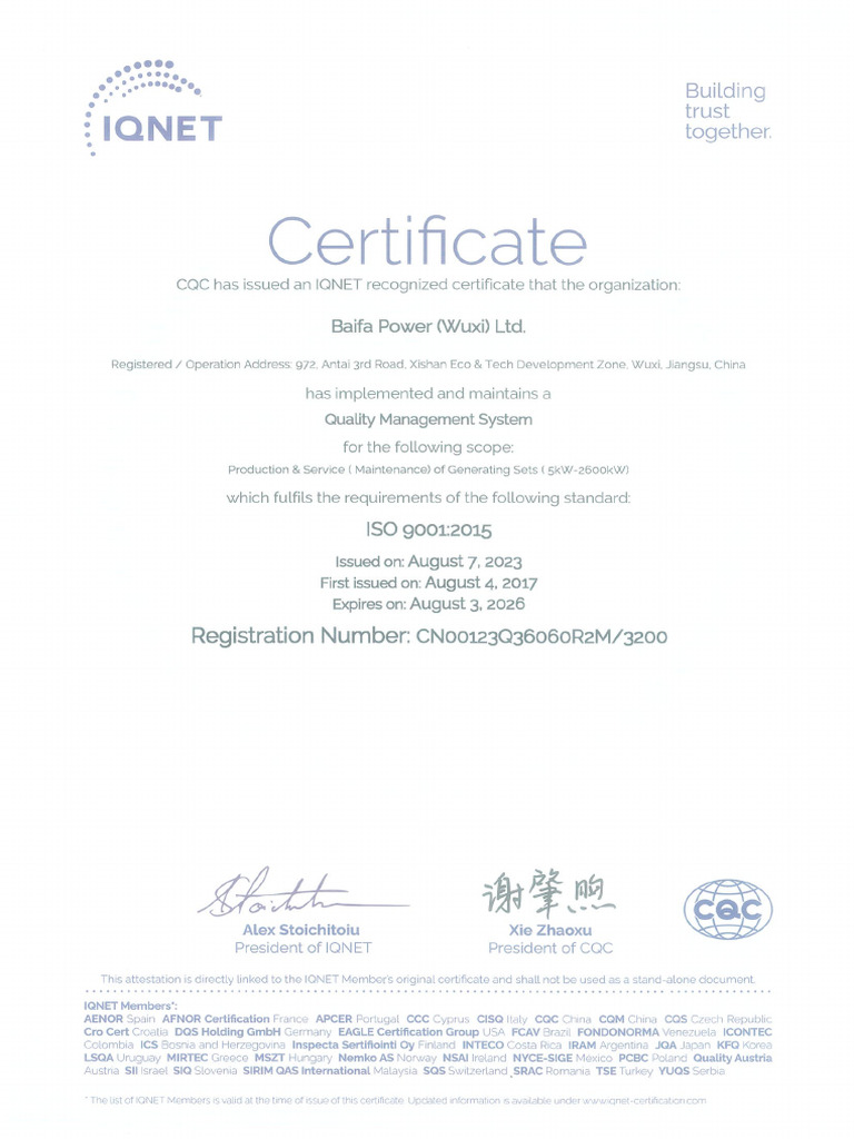 ISO9001 Certificate 2023-1 | PDF