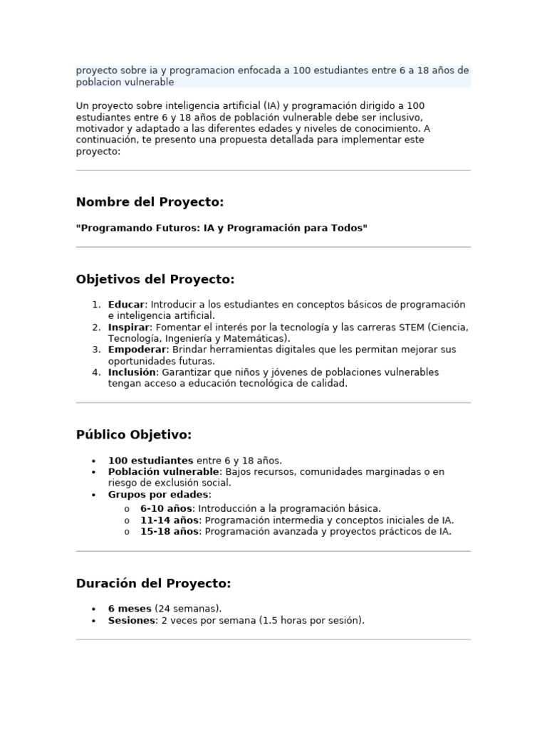 Proyecto Ia | PDF | Inteligencia artificial | Inteligencia (IA) y semántica