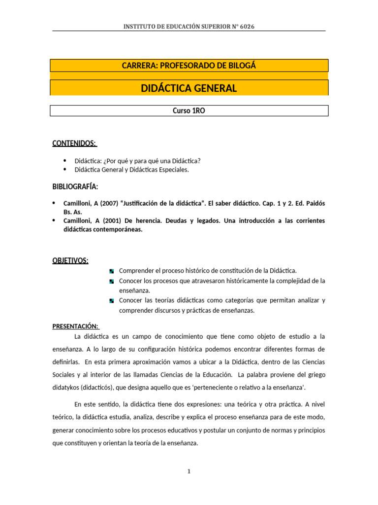 Trabajo Practico de Didactica General | PDF | Teoría | Enseñando