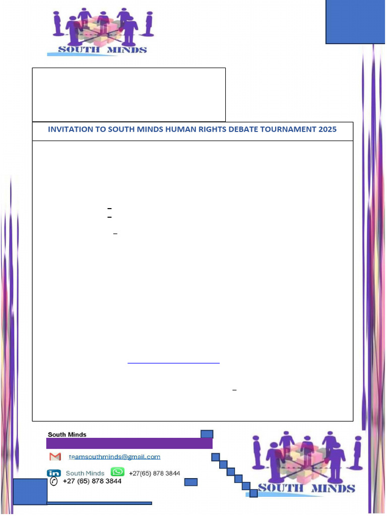 SM 2025 Human Rights Debate Tournament Invitation | PDF