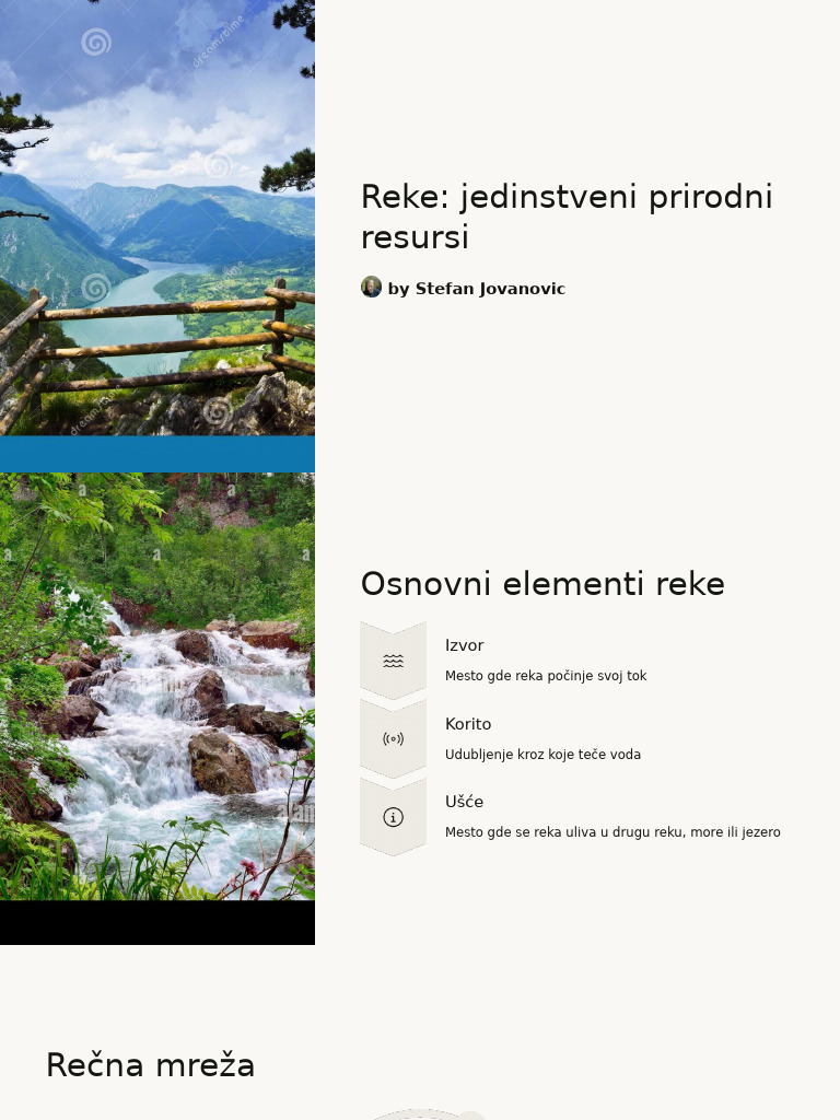 Reke Jedinstveni Prirodni Resursi | PDF