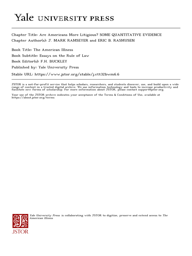 Are Americans More Litigious | PDF | Lawsuit | Judge