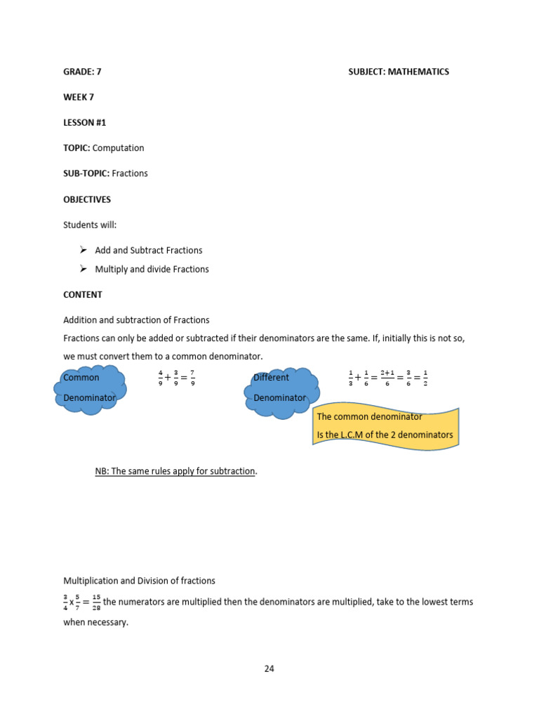 Grade 7 Mathematics Week 7 Lesson 1 | PDF
