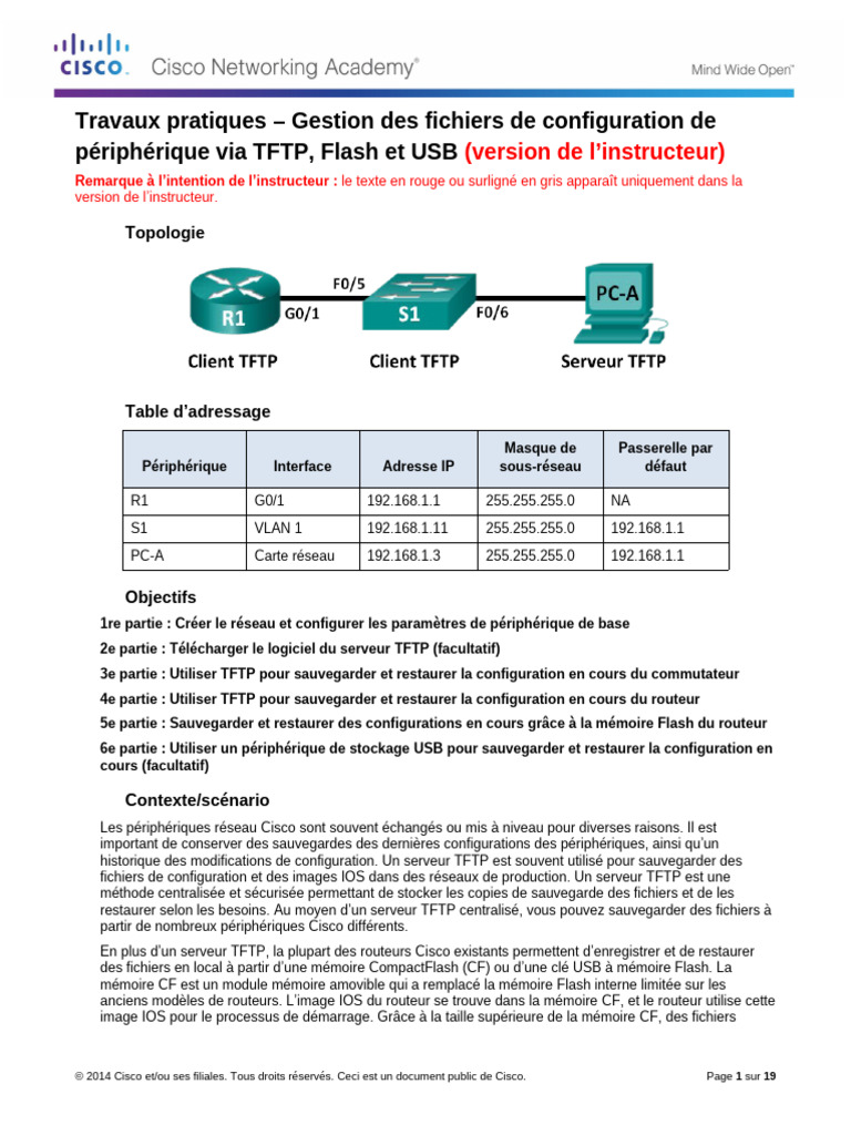 Gestion des configurations Cisco via TFTP | PDF | Protocoles Internet ...