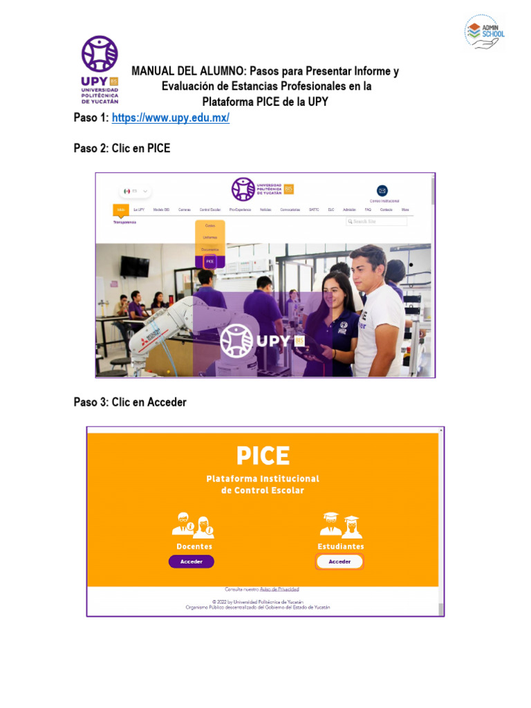 Manual Evaluacion Estancias PICE Alumno | PDF