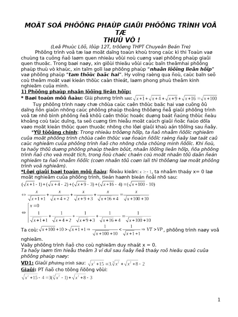 Mot So Pp Giai PT Vo Ti | PDF