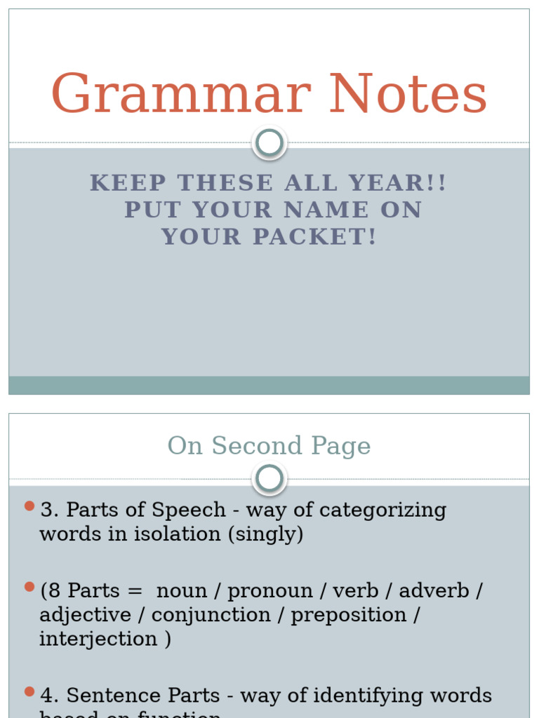 Grammar Made Easy Notes Power Point | PDF | Verb | English Grammar