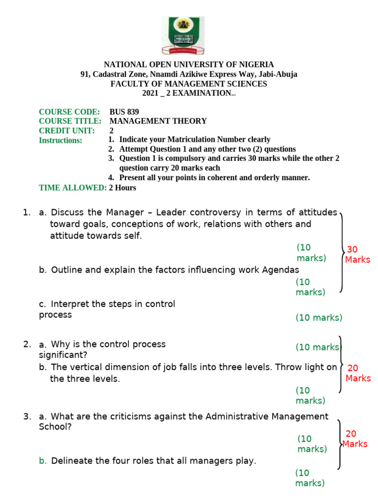 BUS839-2021-2 Answers | PDF | Psychology | Behavioural Sciences