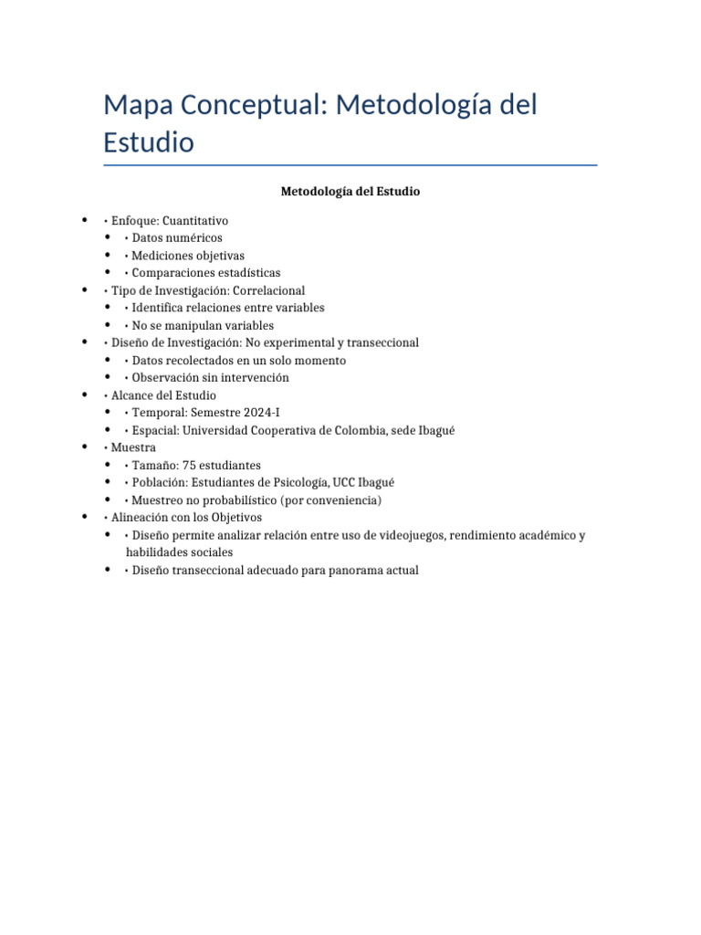 Mapa Conceptual Metodologia Estudio | PDF