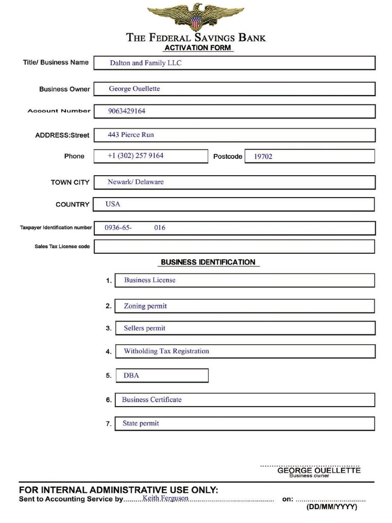 Activation Sheet | PDF