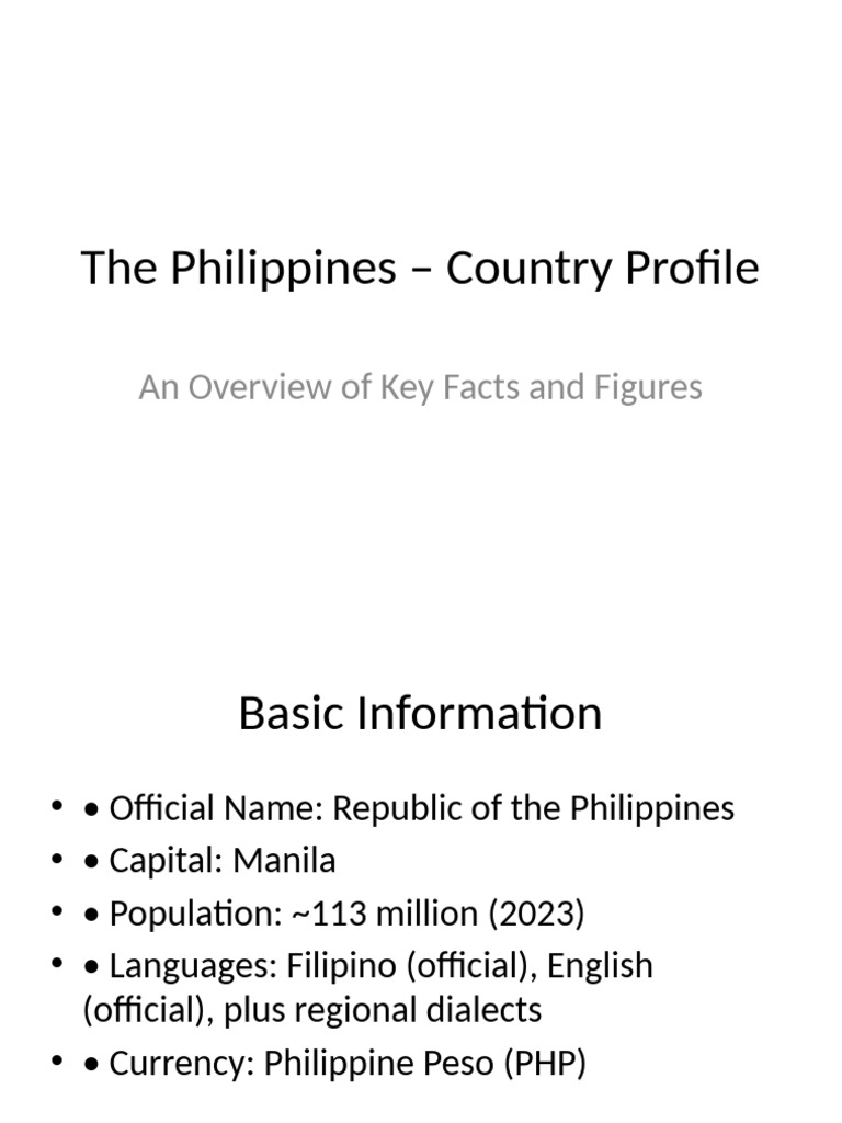 Philippines Country Profile | PDF