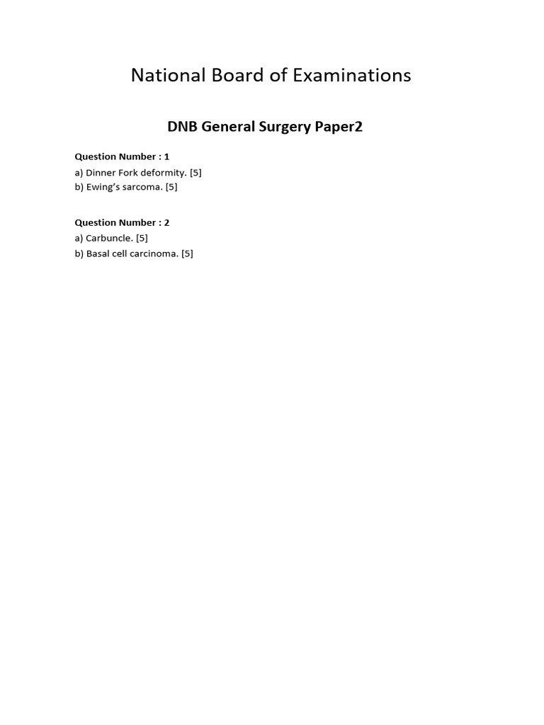 DNB General Surgery Paper2 (A) | PDF